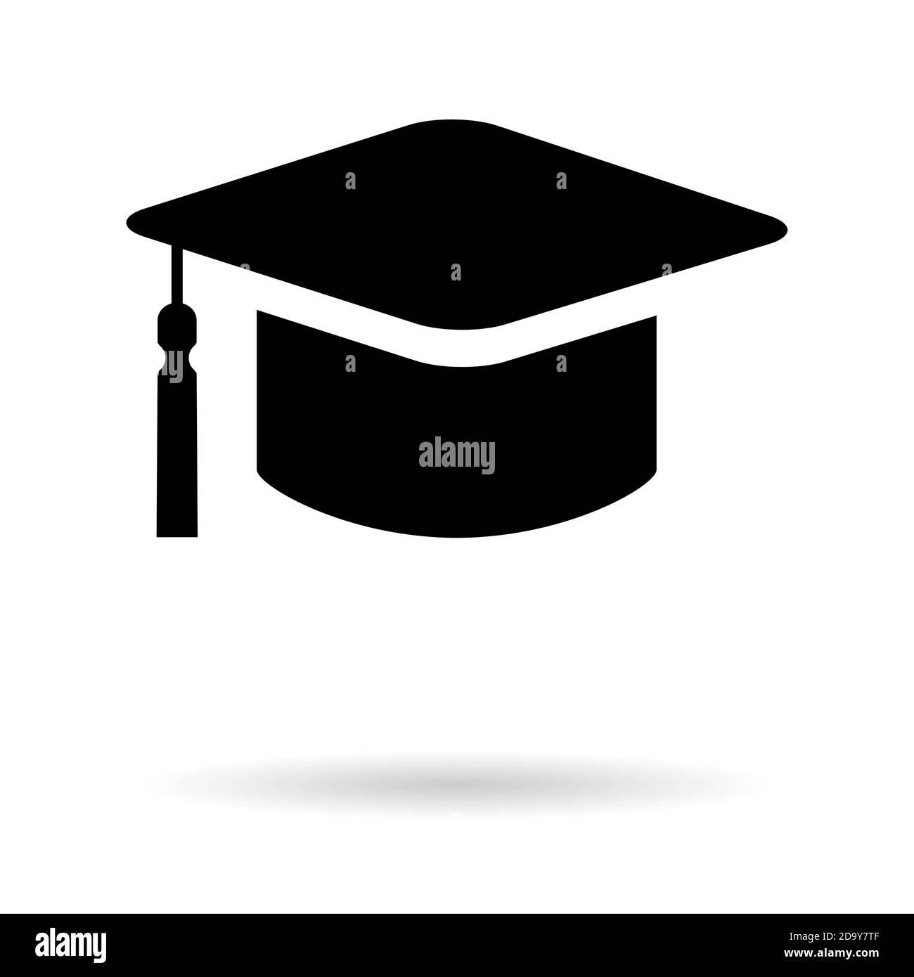 Cap, hat symbol isolated on white background. Graduate education ...