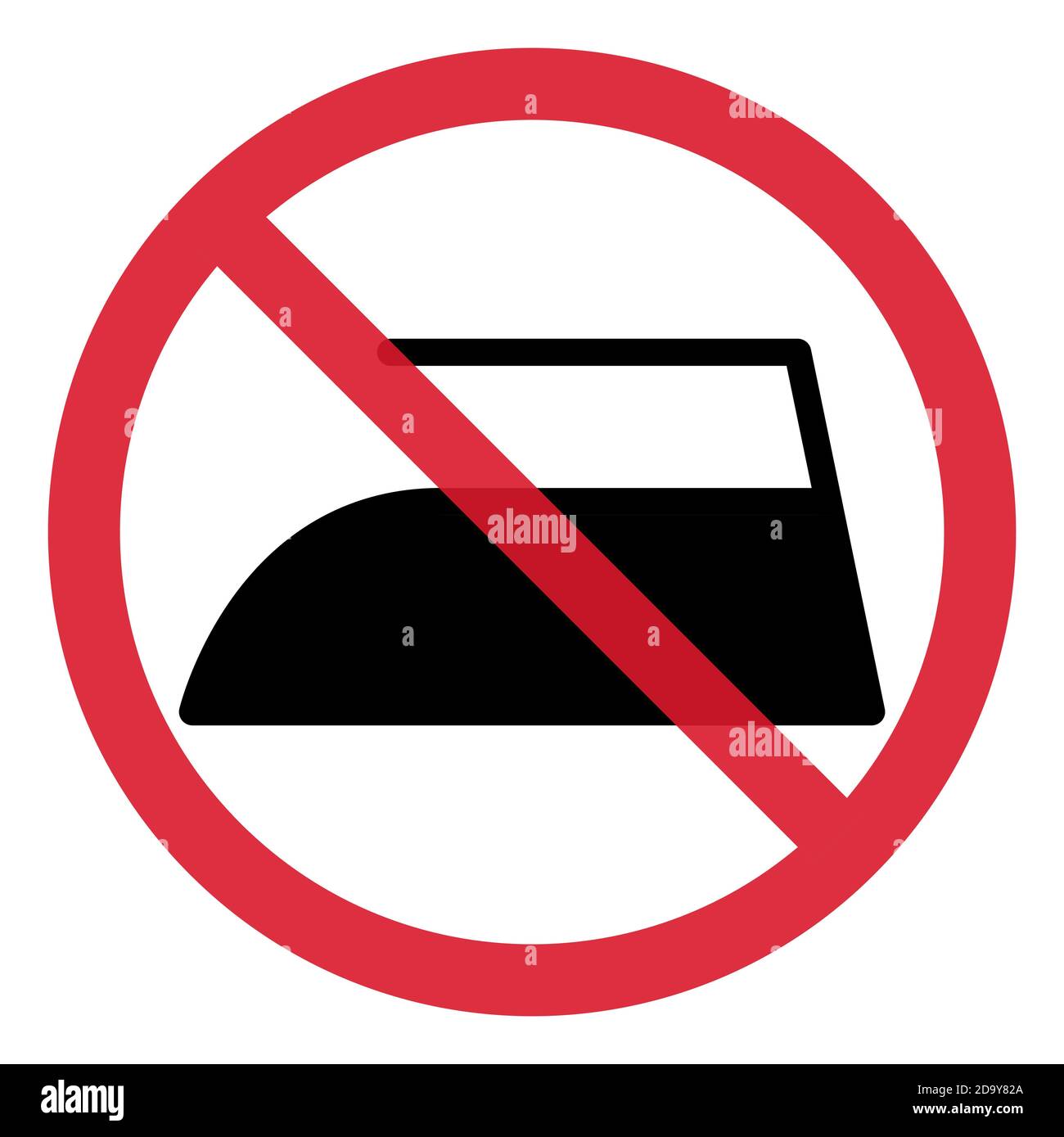 Don´t iron flat icon in red circle isolated on white background. No ...