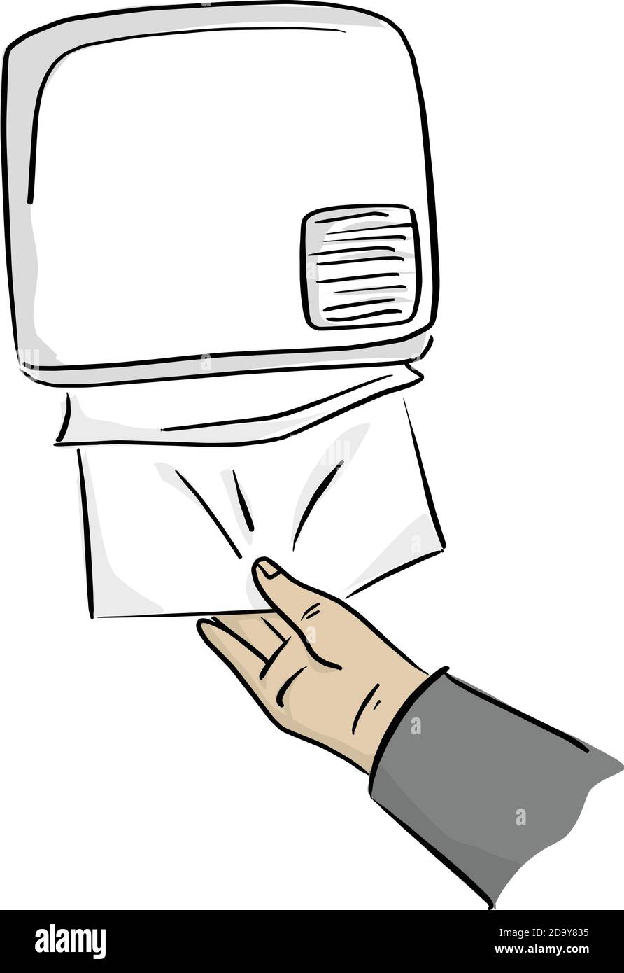 Hand pulling white tissue Stock Vector Images - Alamy