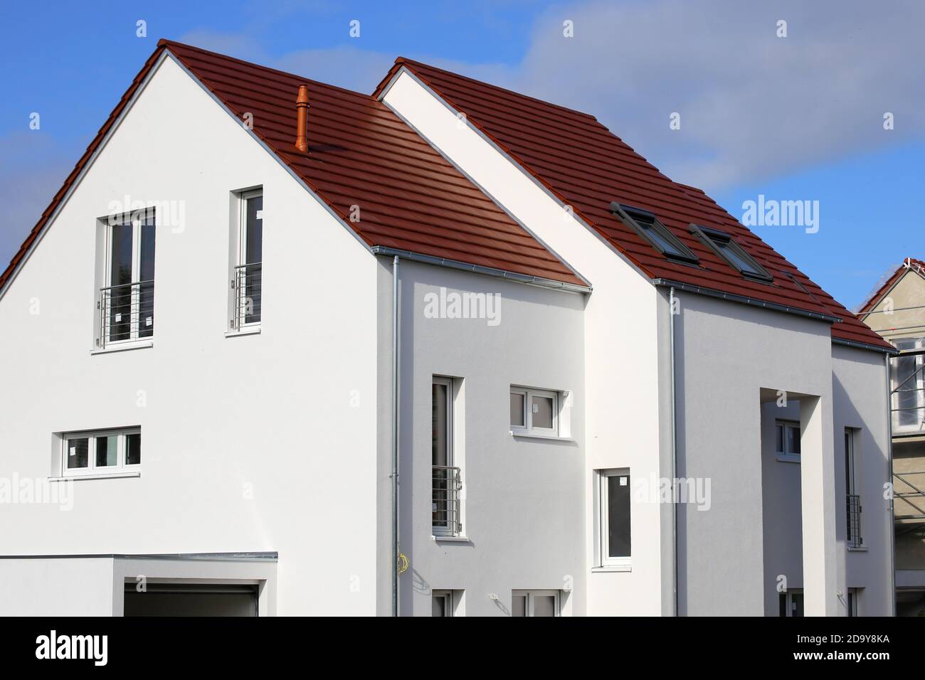 New single family house in a new development area Stock Photo - Alamy