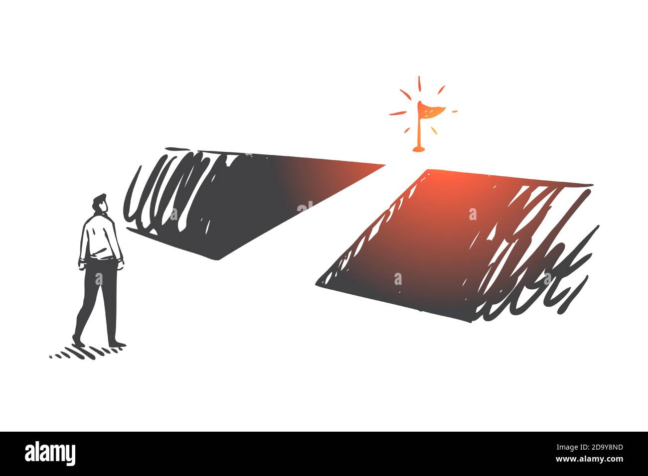 Personal development, business motivation, leadership concept sketch ...