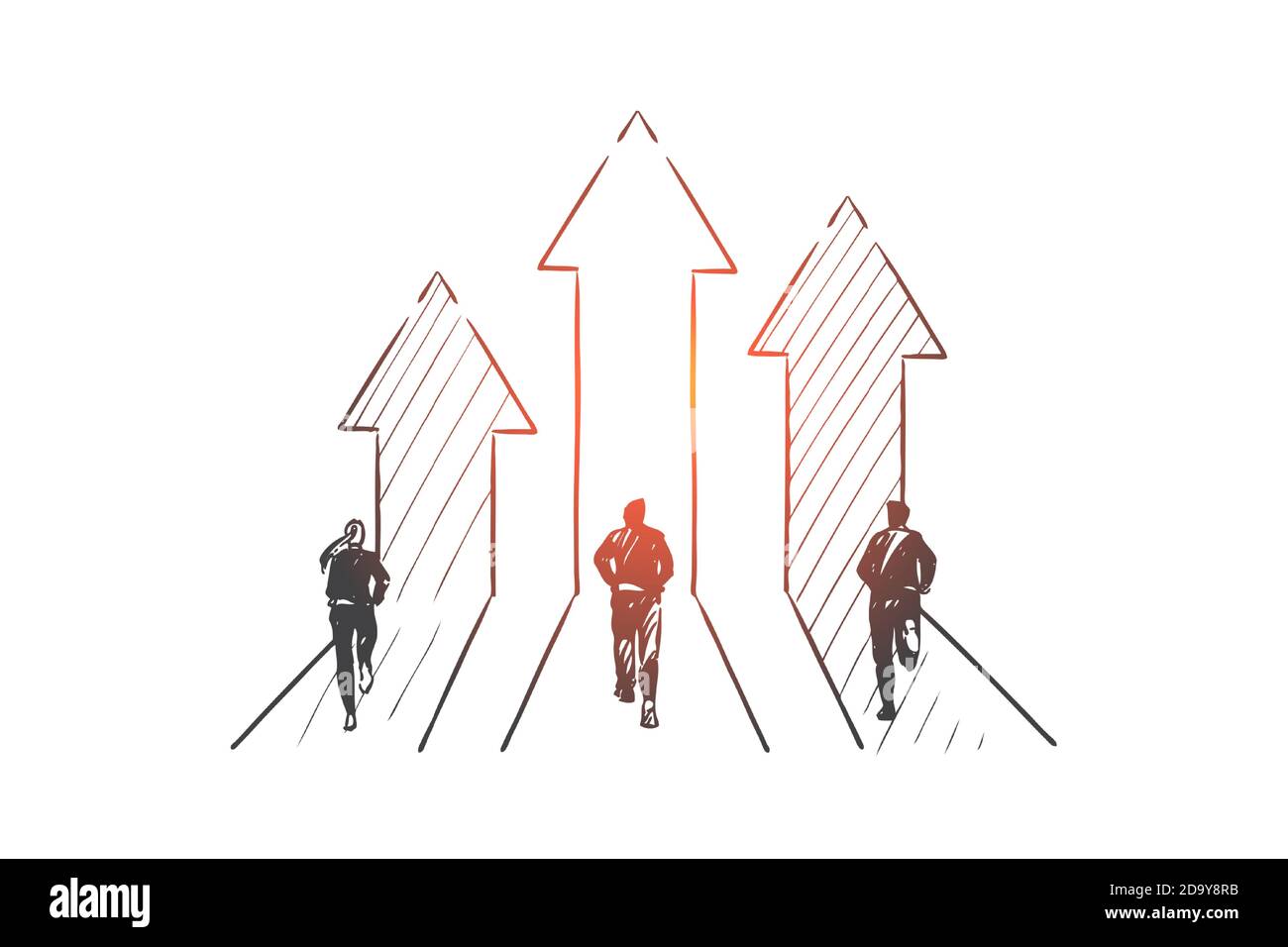 Business competition concept sketch. Hand drawn isolated vector Stock ...