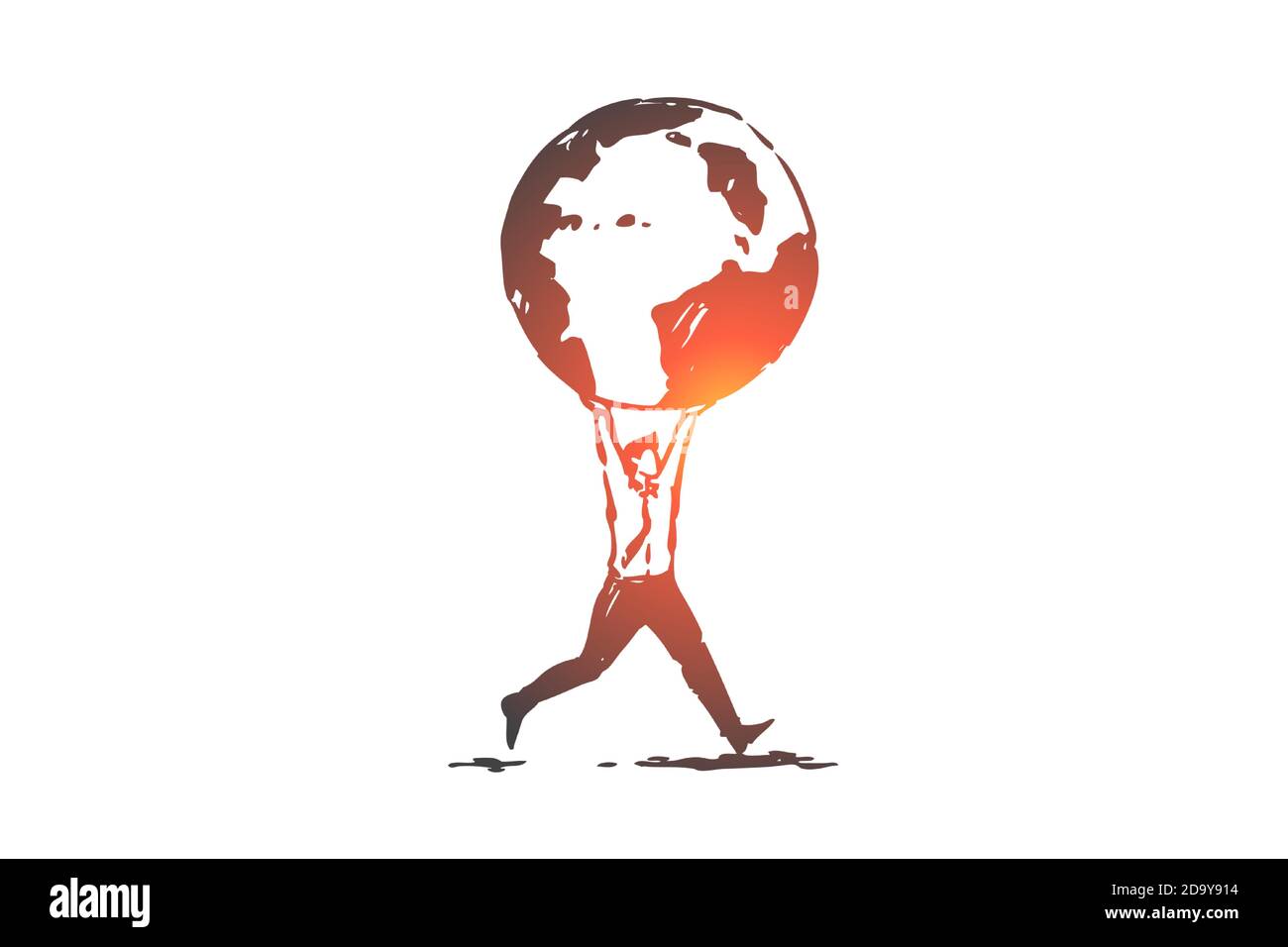 Business globalization concept sketch. Hand drawn isolated vector Stock ...