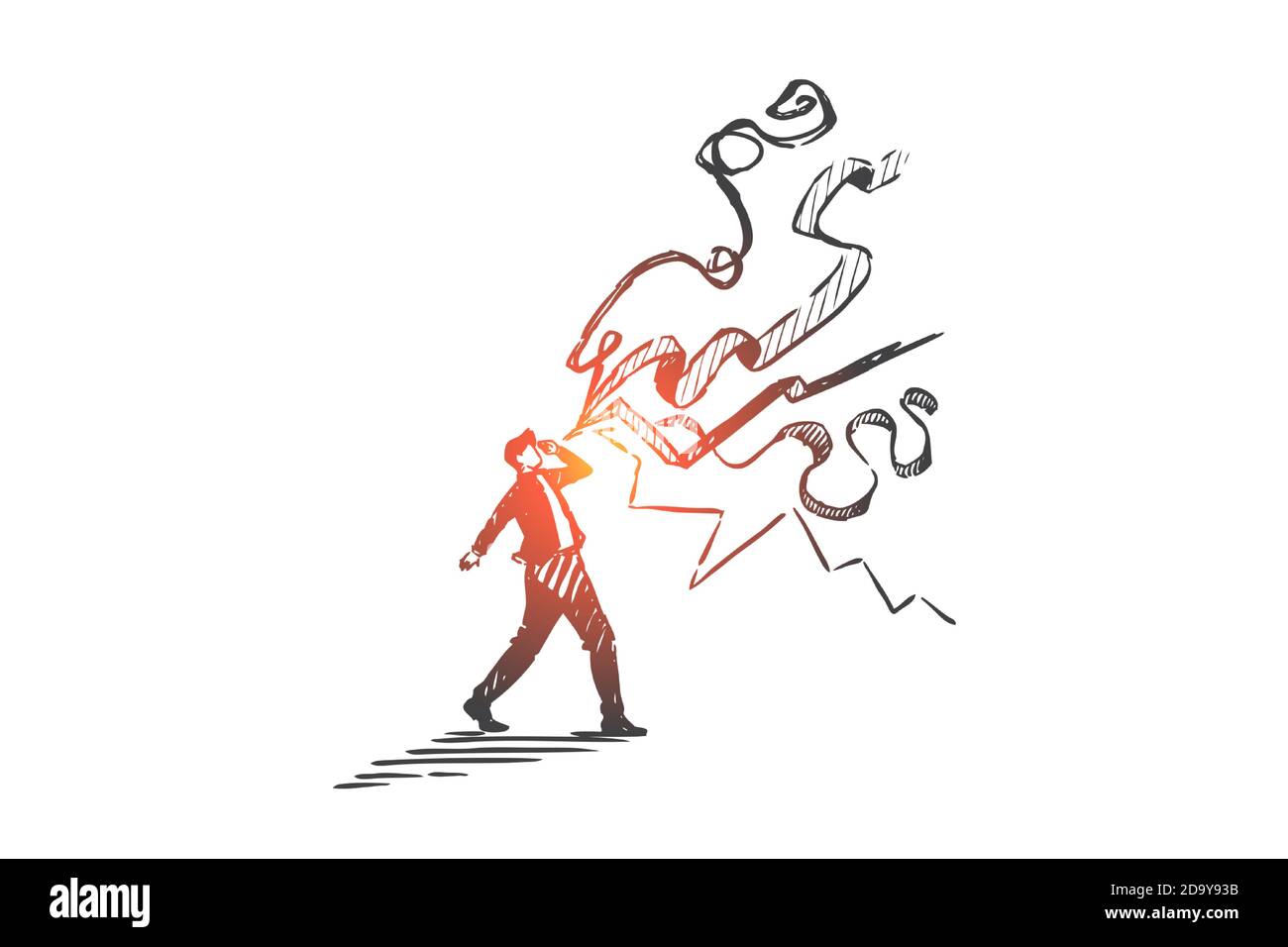 Promotion and advertisement concept sketch. Hand drawn isolated vector ...