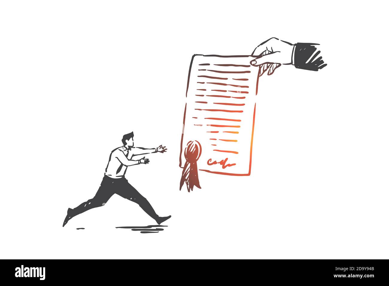 Business agreement, contract concept sketch. Hand drawn isolated vector ...
