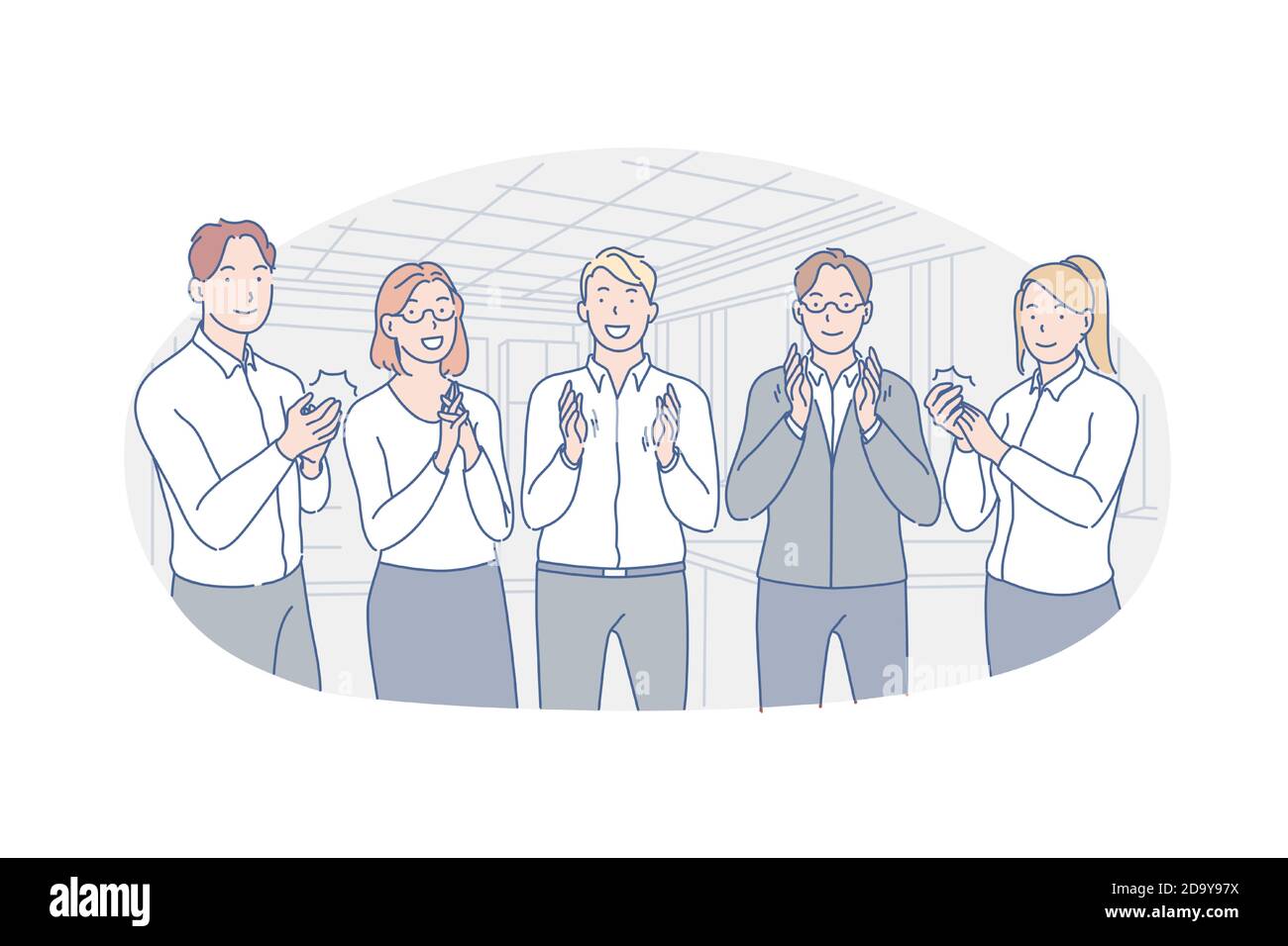 Business, team, congratulation, applause concept Stock Vector Image ...