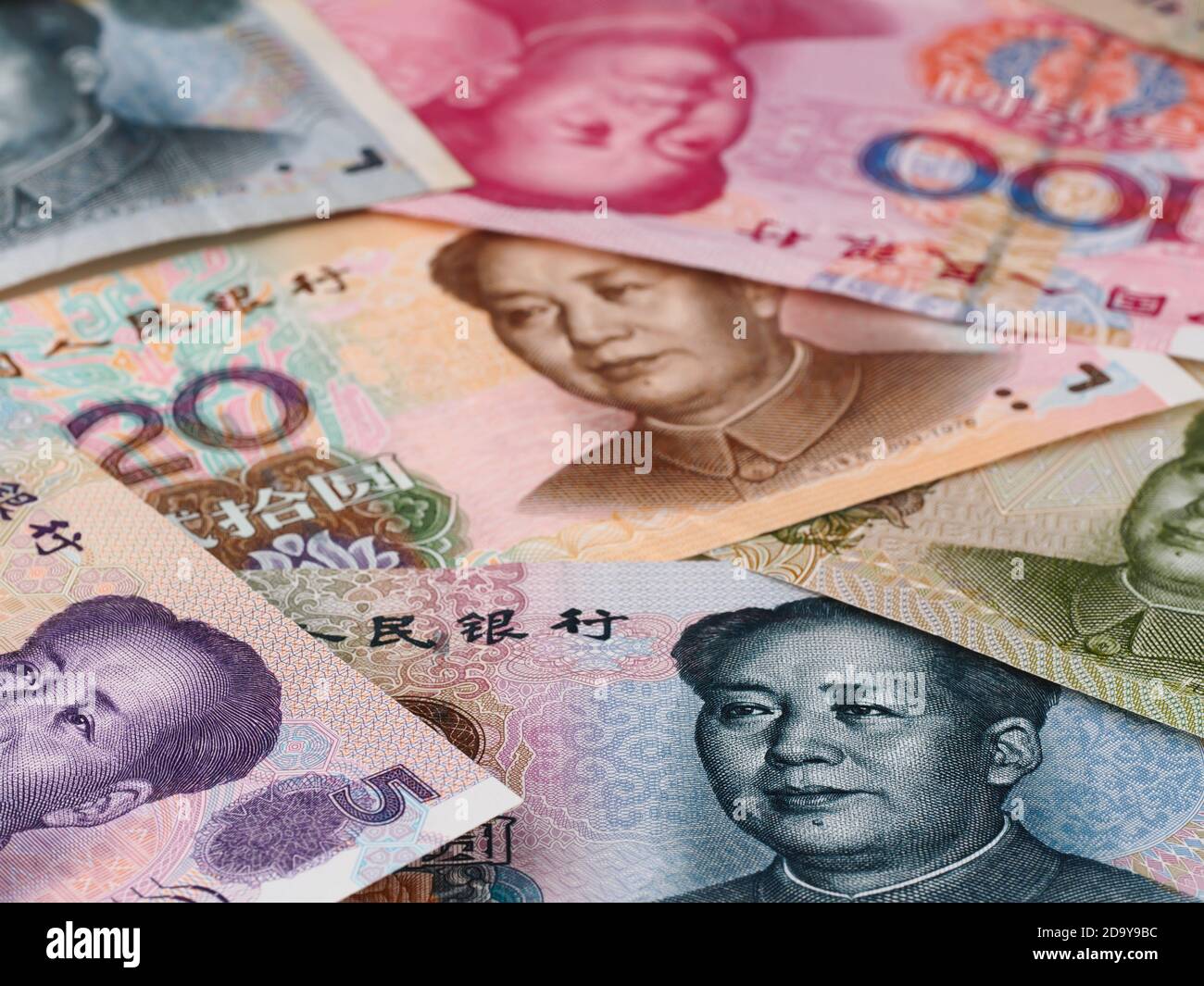 Chinese currency yuan macro background, China economy finance trade ...