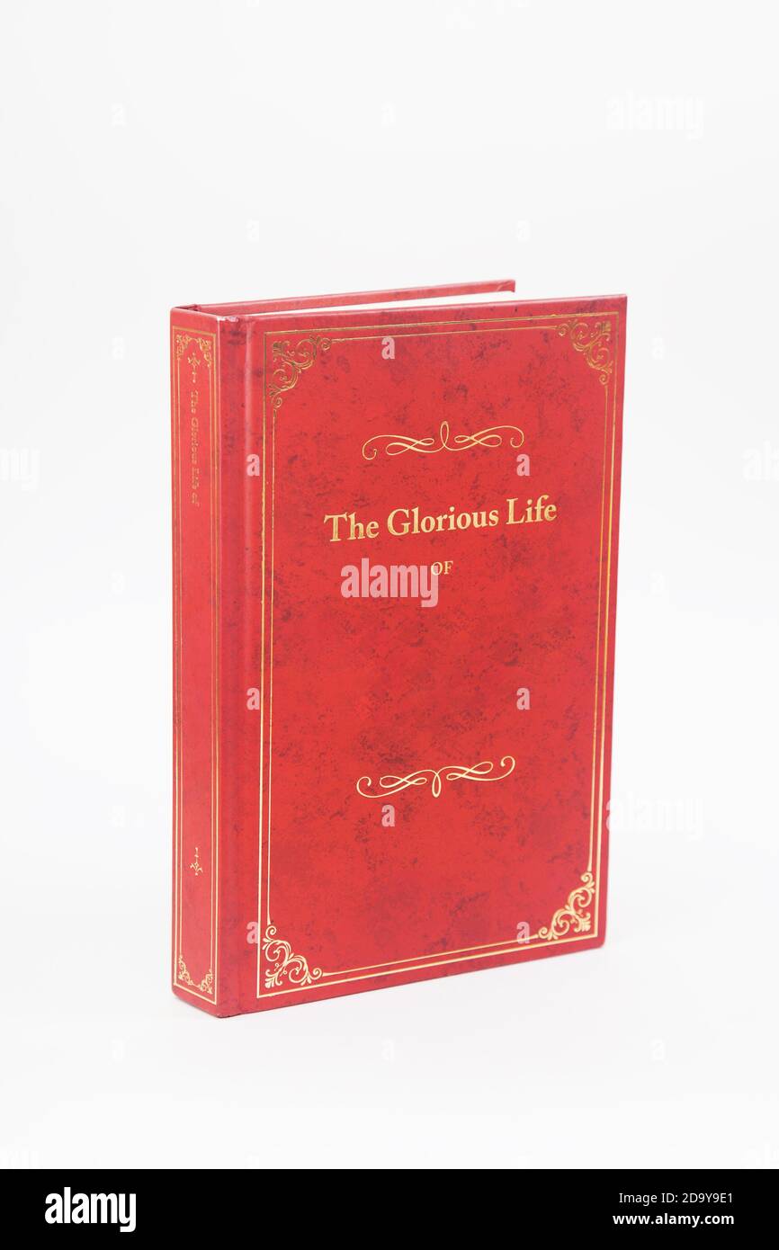 Blank book cover with the glorious life of inscription Stock Photo - Alamy