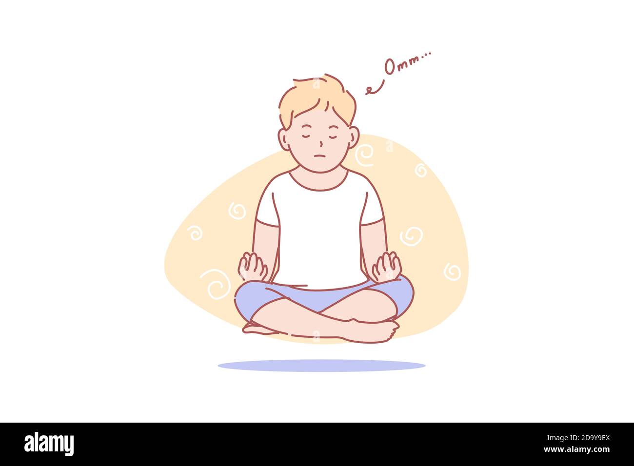 Child, levitation, yoga, meditation, health, concept Stock Vector Image ...