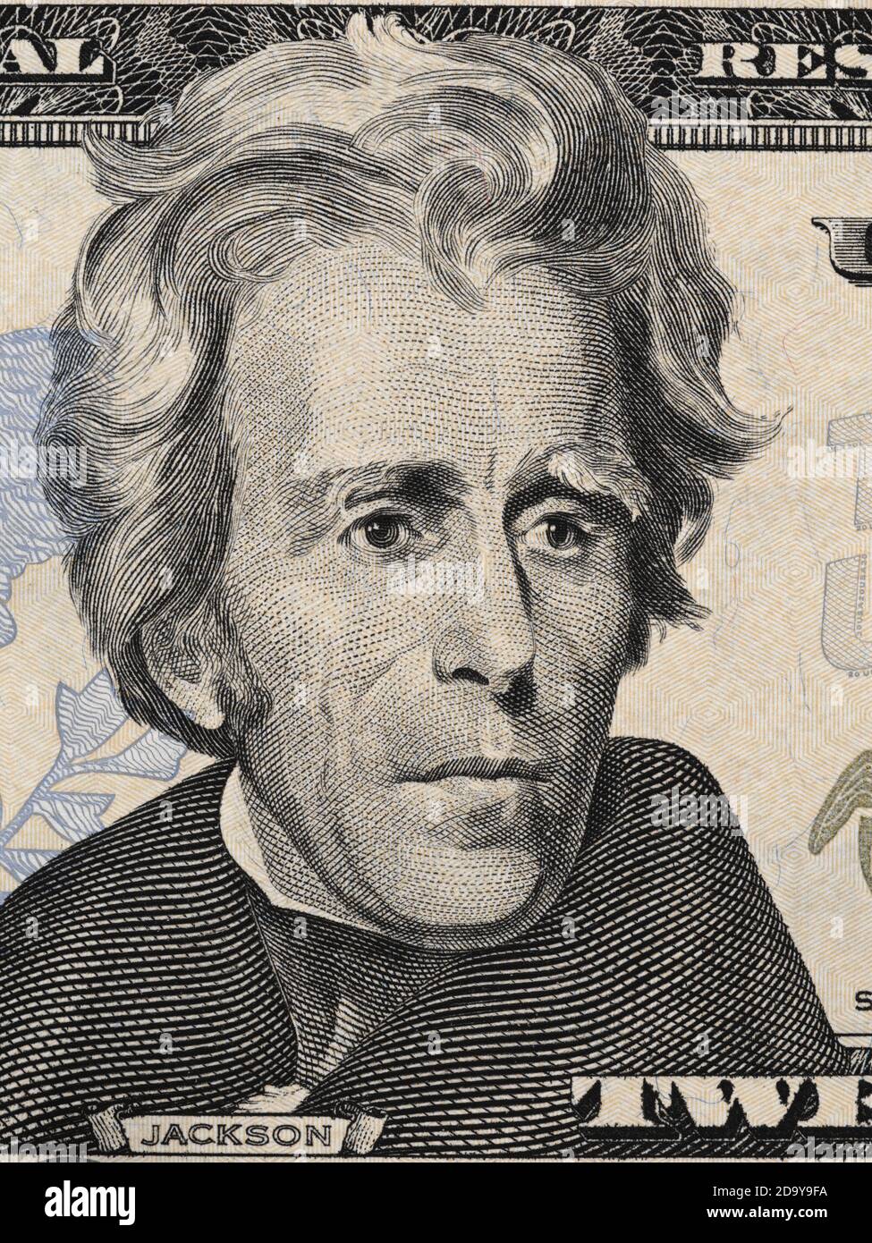 Us President Andrew Jackson Portrait On Twenty Dollar Bill Macro 20