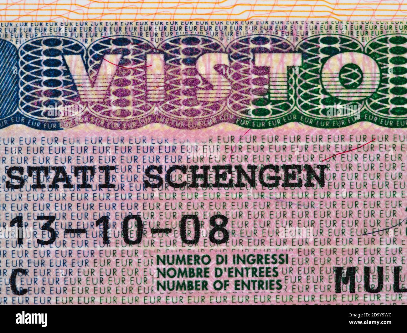 Passport stamp italy hi-res stock photography and images - Alamy