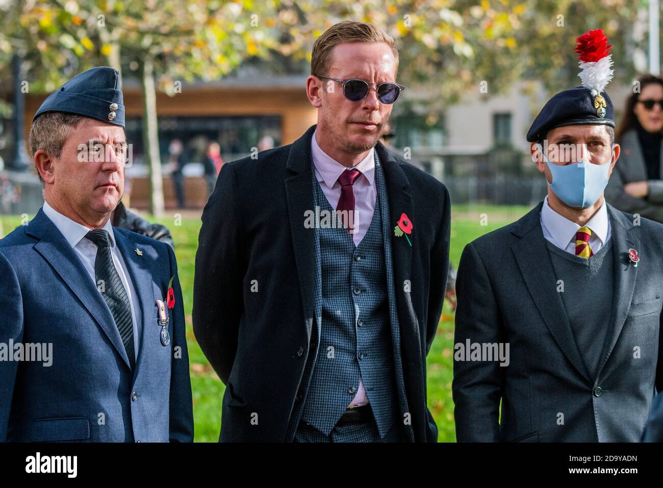 London, UK. 08th Nov, 2020. Laurence Fox, Reclaim Party leader, pays ...