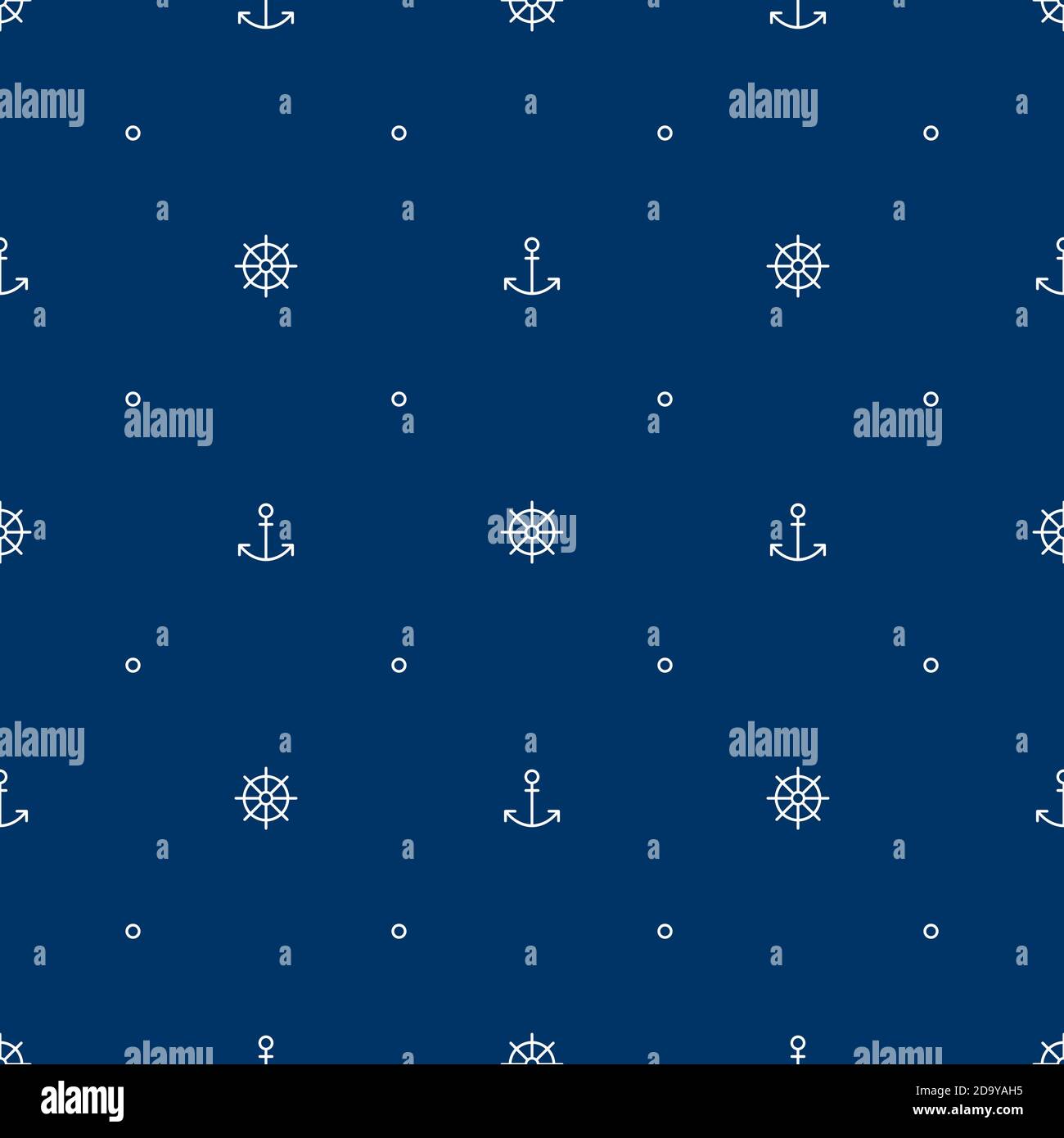 Ocean vector seamless pattern for print fabric or paper. Blue sea ...
