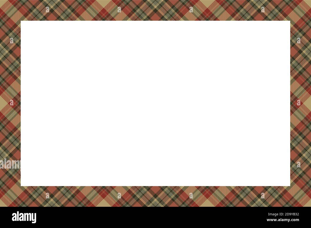 Vintage frame vector. Scottish border pattern retro style. Beauty empty ...