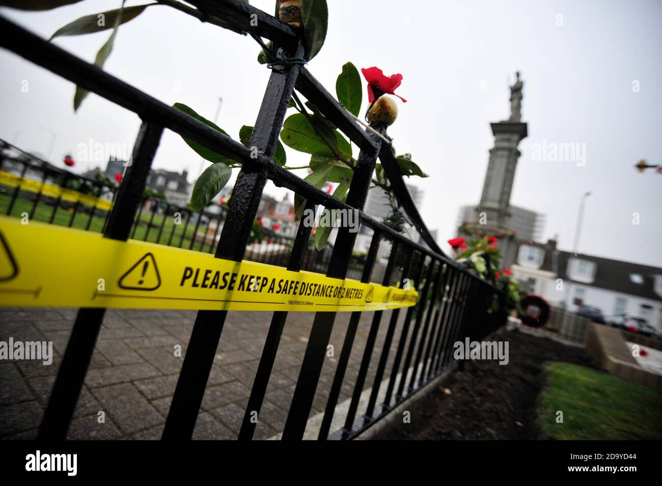 Saltcoats war memorial remembrance Sunday 2020 Stock Photo - Alamy