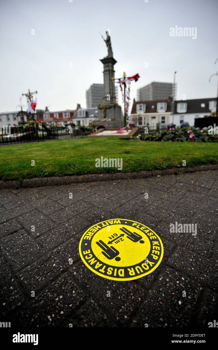 Saltcoats war memorial remembrance Sunday 2020 Stock Photo - Alamy
