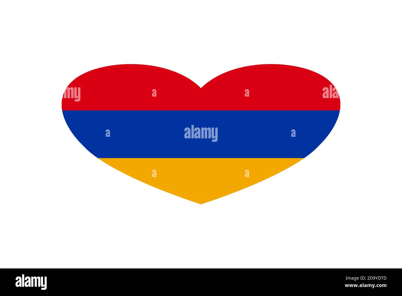 Armenia flag in the heart shape. Isolated on a white background Stock ...