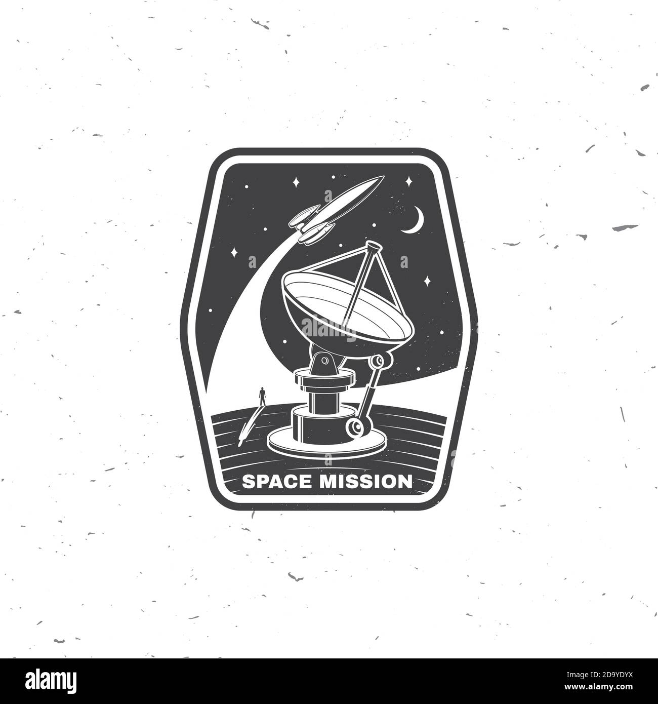 Space mission logo, badge, patch. Vector illustration. Concept for ...