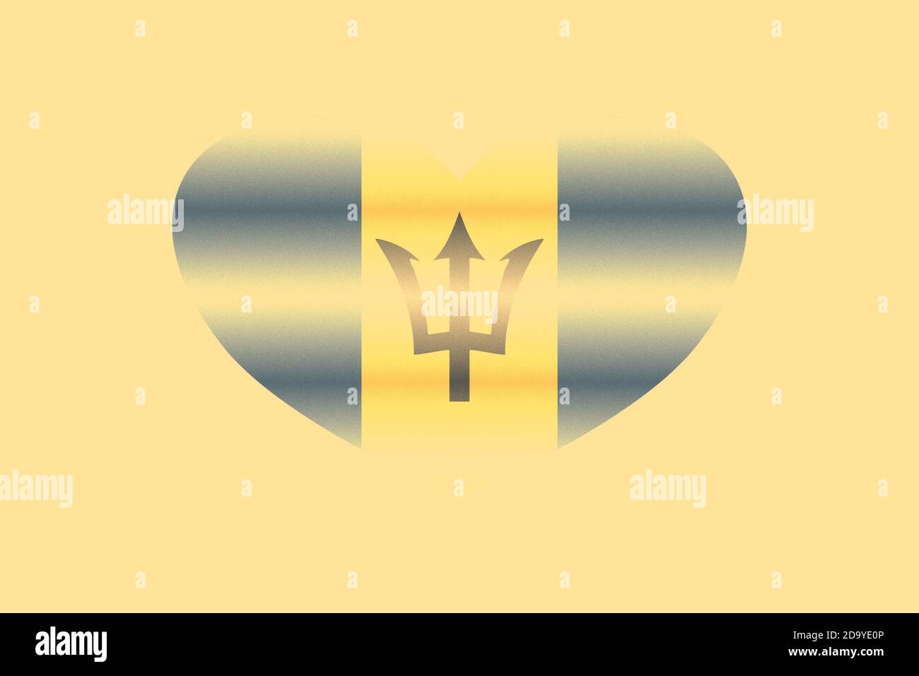 Abstract flag of Barbados in grunge heart shaped. Pastel background ...