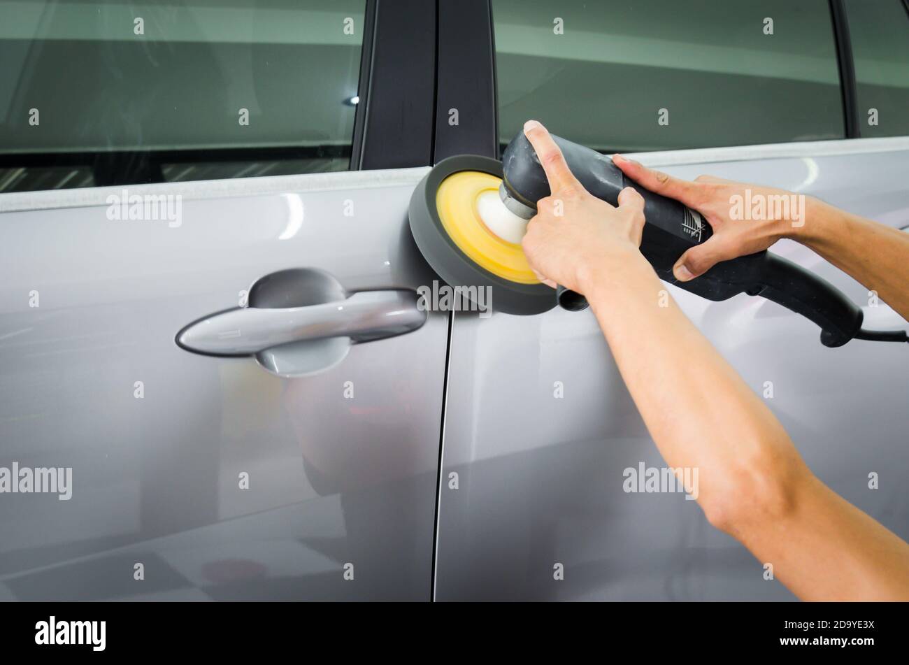Detail: Polishing the car, preparing the car surface before coating the ...