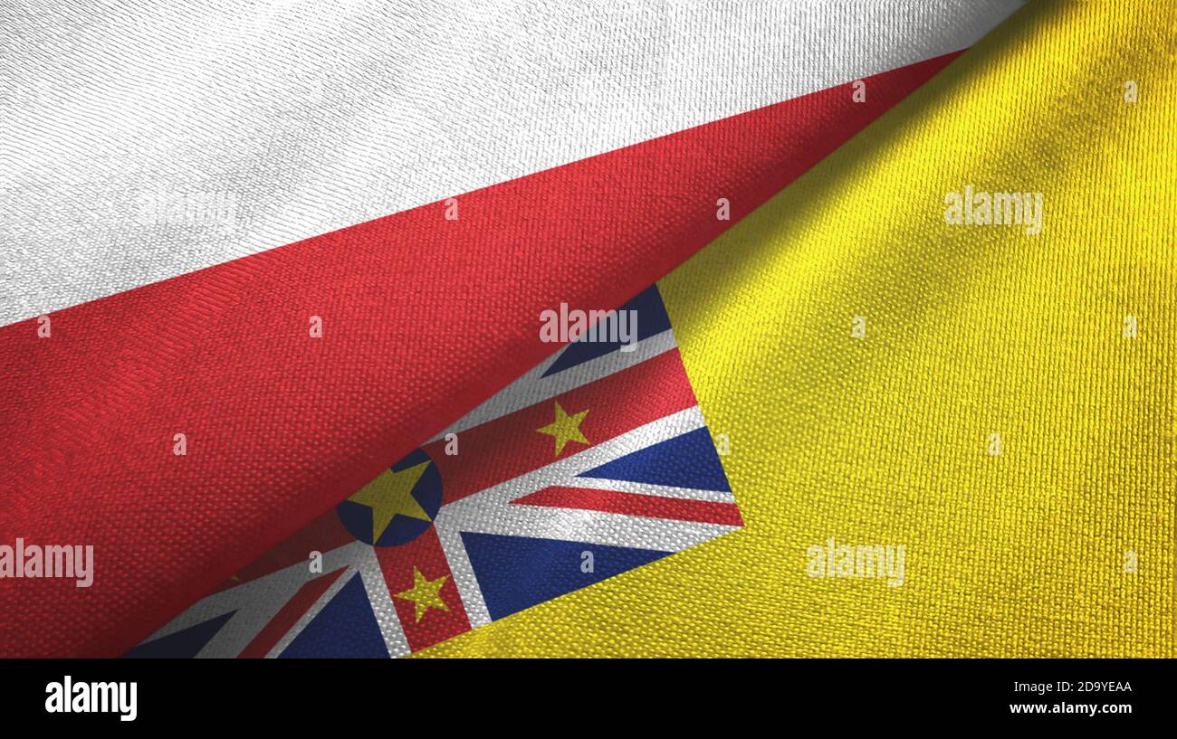 Poland and Niue two flags textile cloth, fabric texture Stock Photo - Alamy