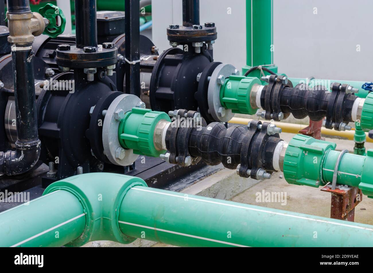 Steel Pipe Factory Green Water Supply System Stock Photo - Alamy