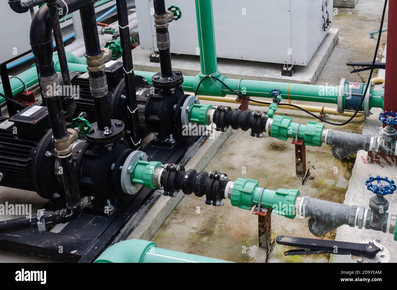Steel Pipe Factory Green Water Supply System Stock Photo - Alamy