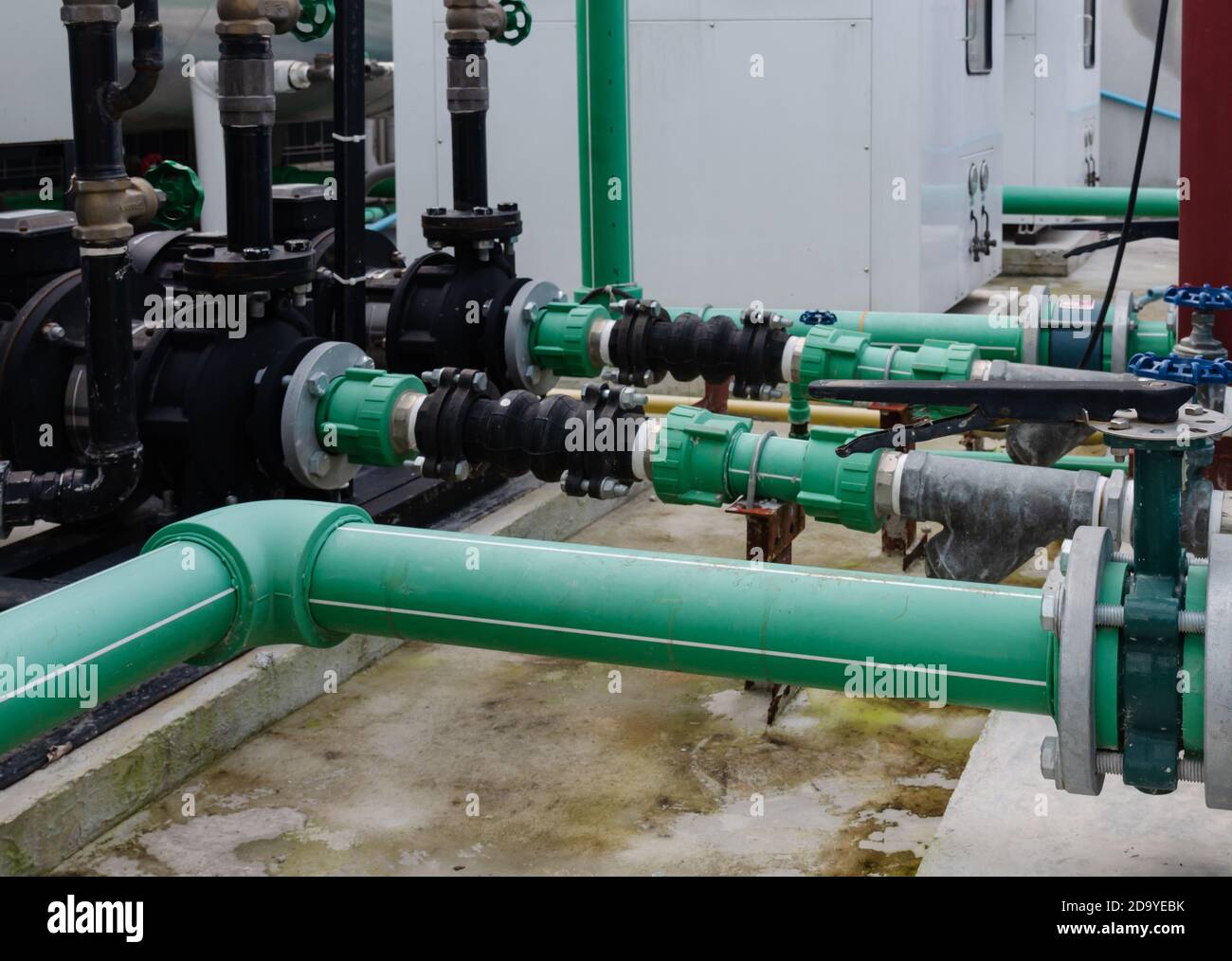 Steel Pipe Factory Green Water Supply System Stock Photo - Alamy