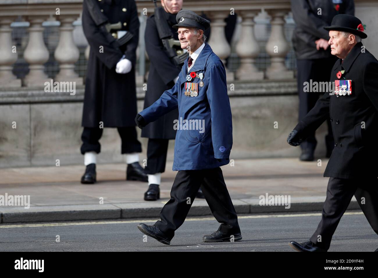 D-Day veteran John Aitchison, 96, (centre)attends the Remembrance ...