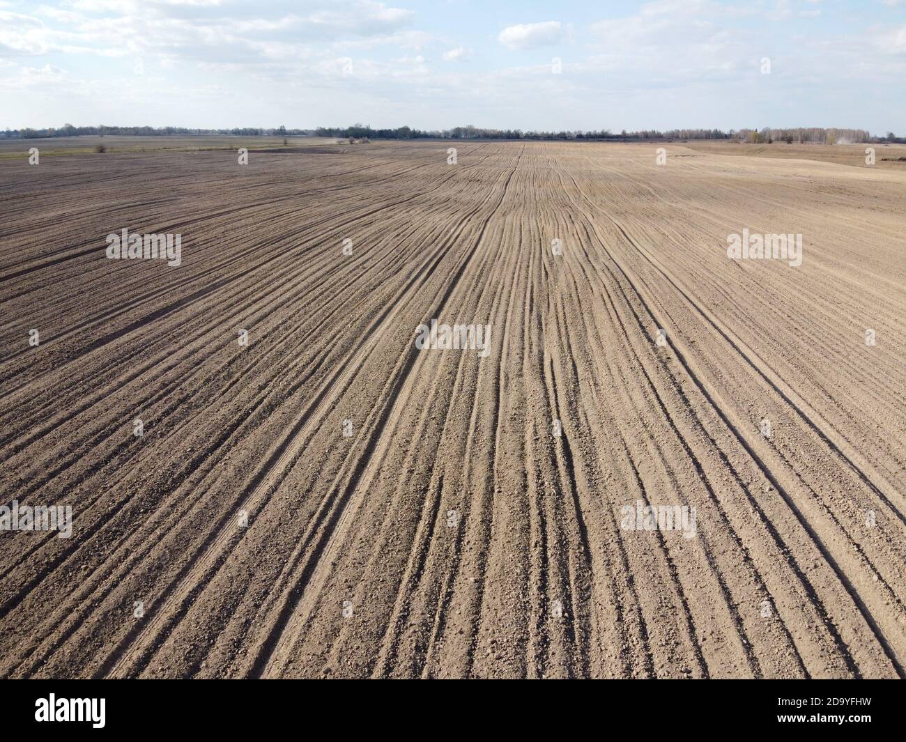 Treated farm field, aerial view. Agricultural land Stock Photo - Alamy