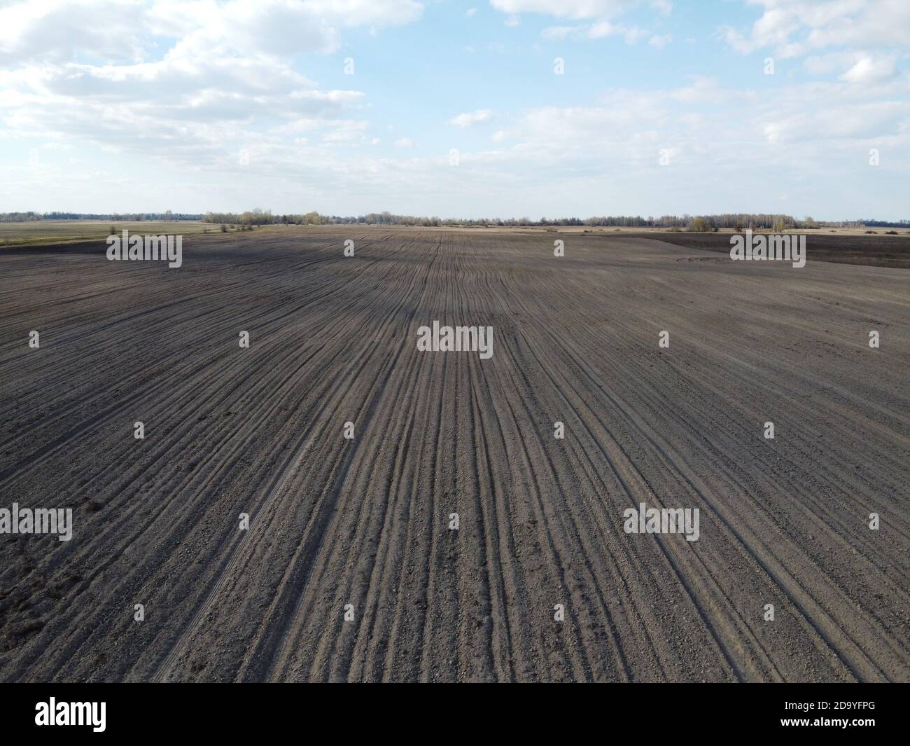 Treated farm field, aerial view. Agricultural land Stock Photo - Alamy