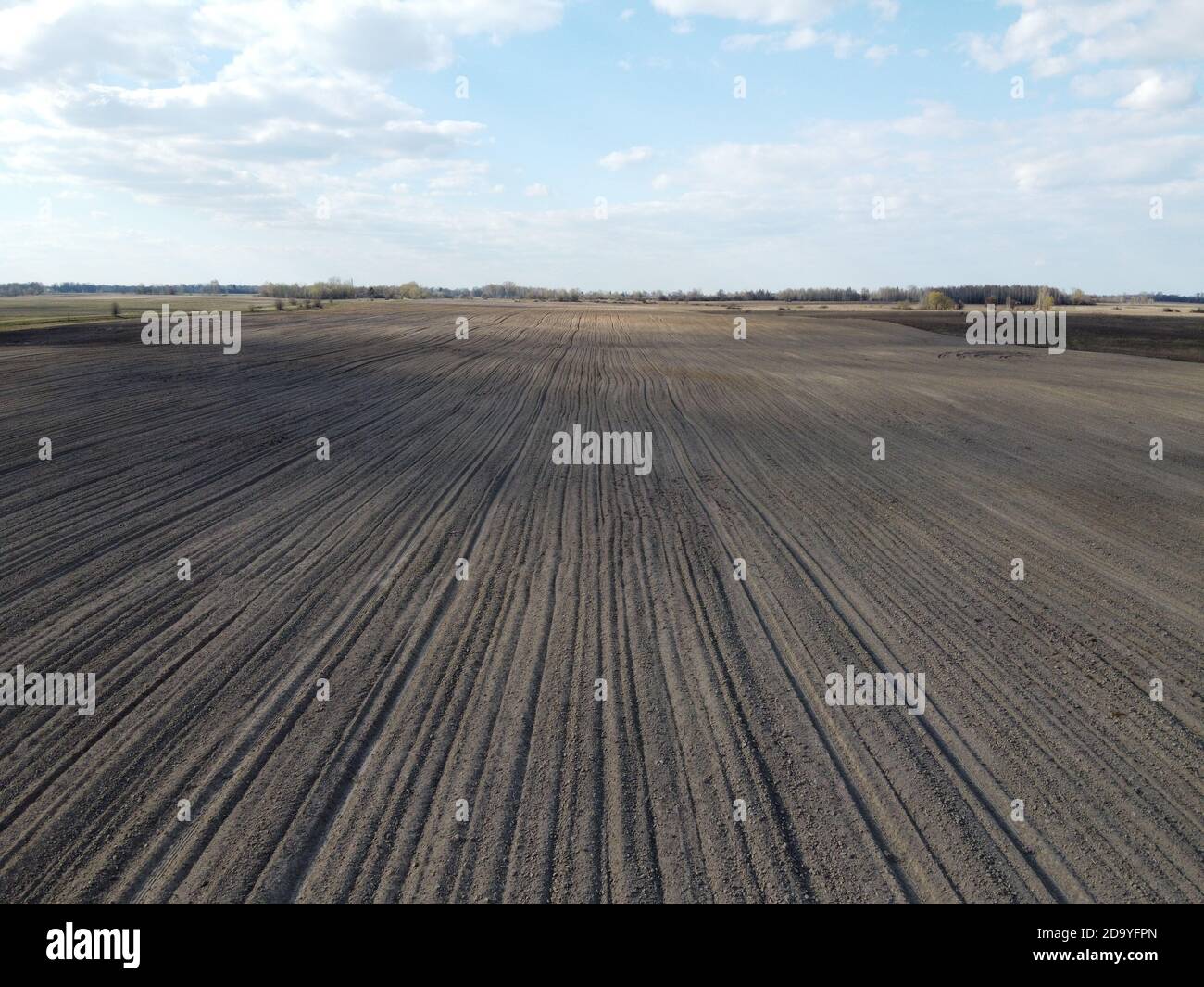Treated farm field, aerial view. Agricultural land Stock Photo - Alamy
