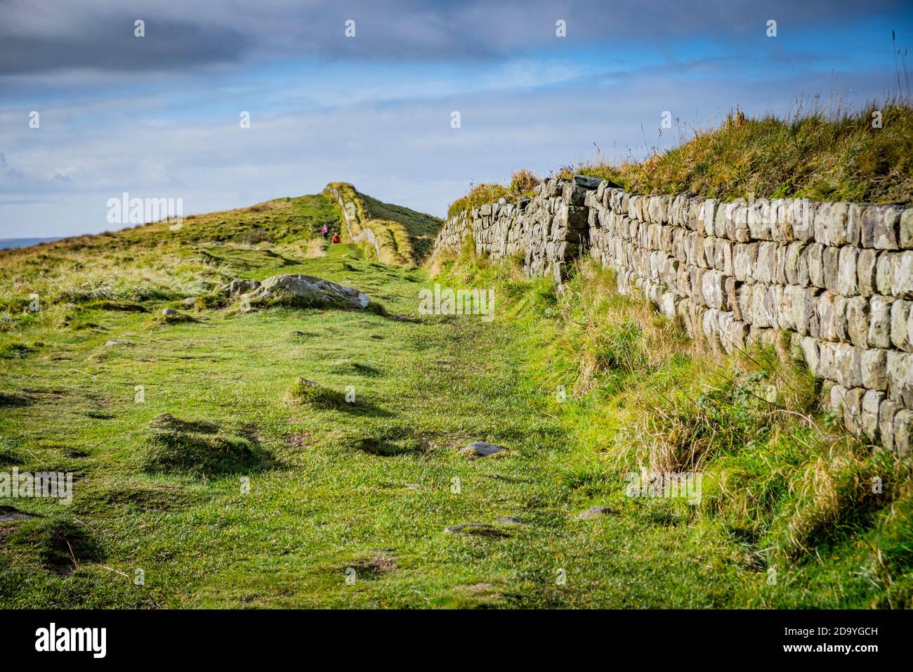 Hadrians Wall, Near Housesteads Roman Fort, Northumberland, UK Stock ...