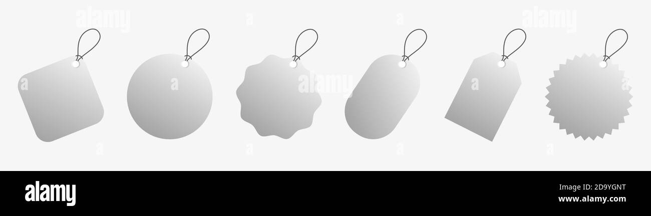 Blank labels template. Price tags set in different shapes. Set of ...