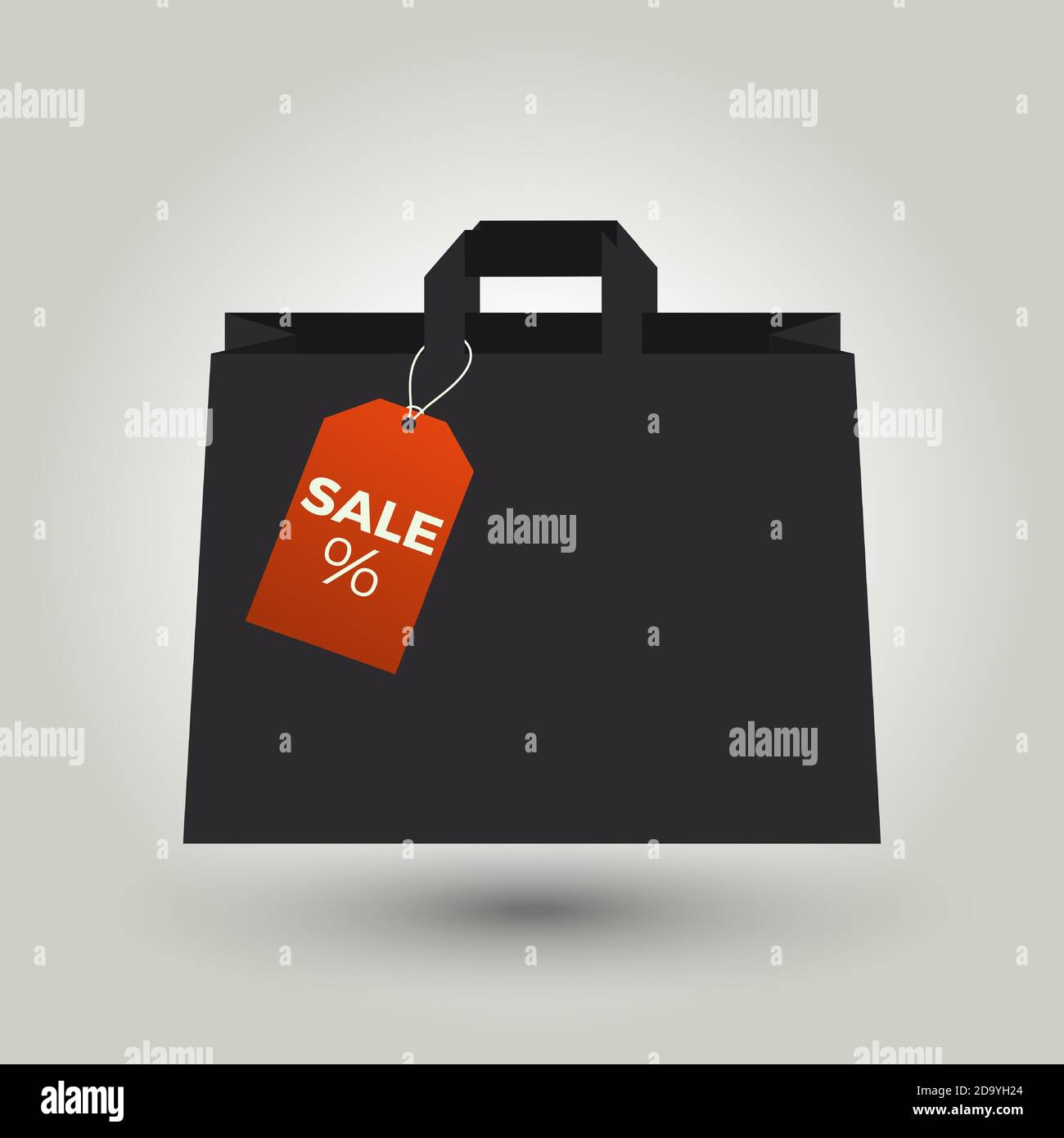 Shopping paper black bag empty, vector illustration Stock Vector Image ...