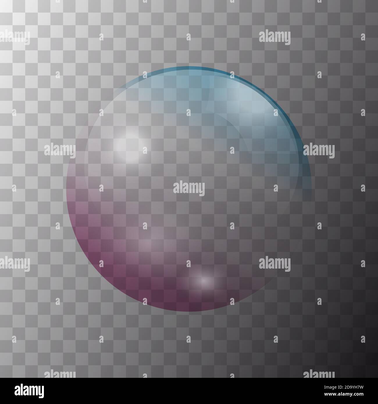 Realistic 3d soap bubble with rainbow reflection. Vector illustration ...