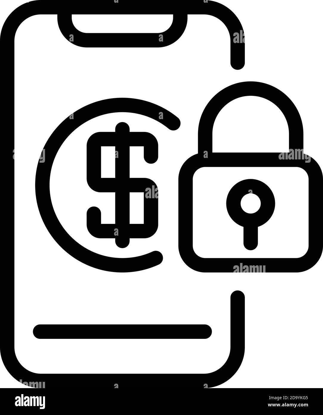 Lock mobile pay icon. Outline lock mobile pay vector icon for web ...