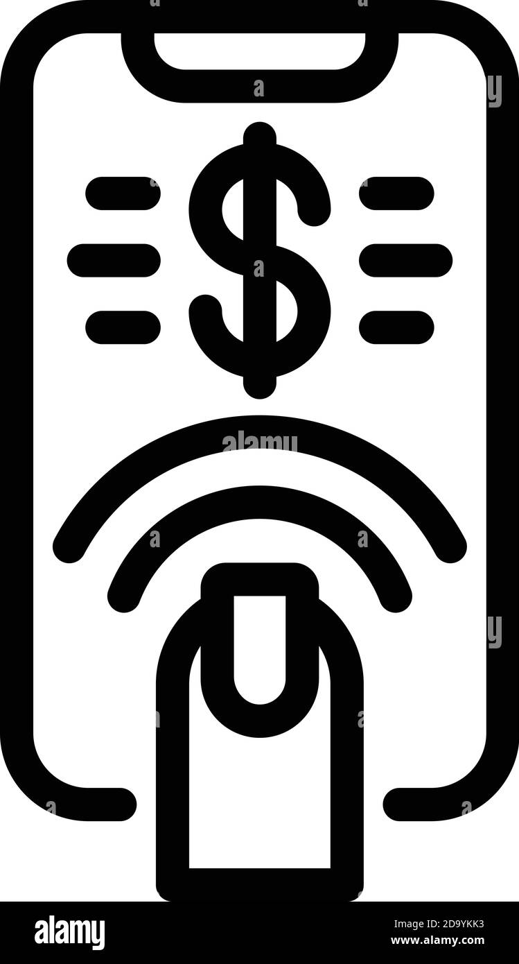 Digital banking icon. Outline digital banking vector icon for web ...