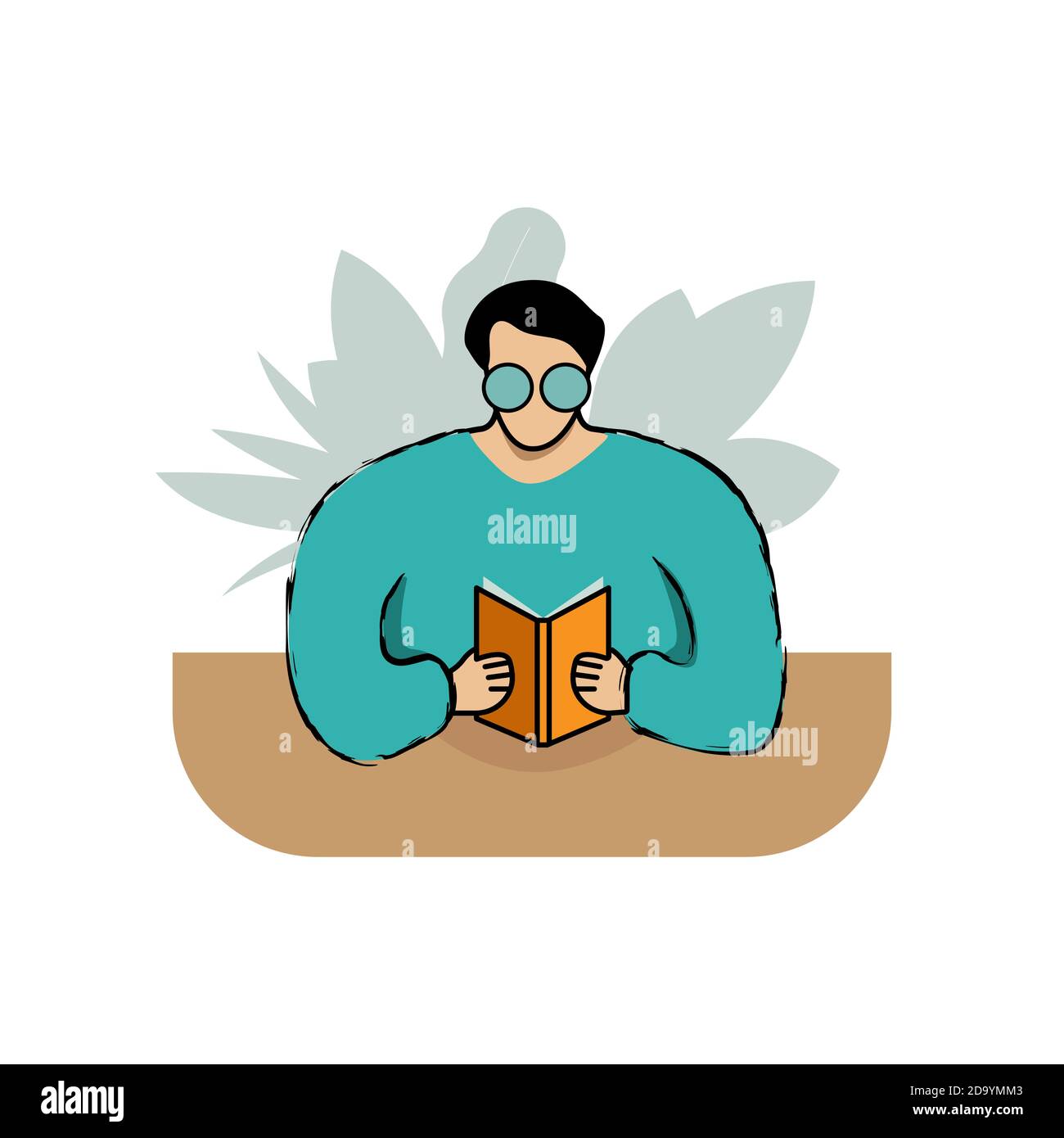 Cartoon Person Reading Book High Resolution Stock Photography and ...