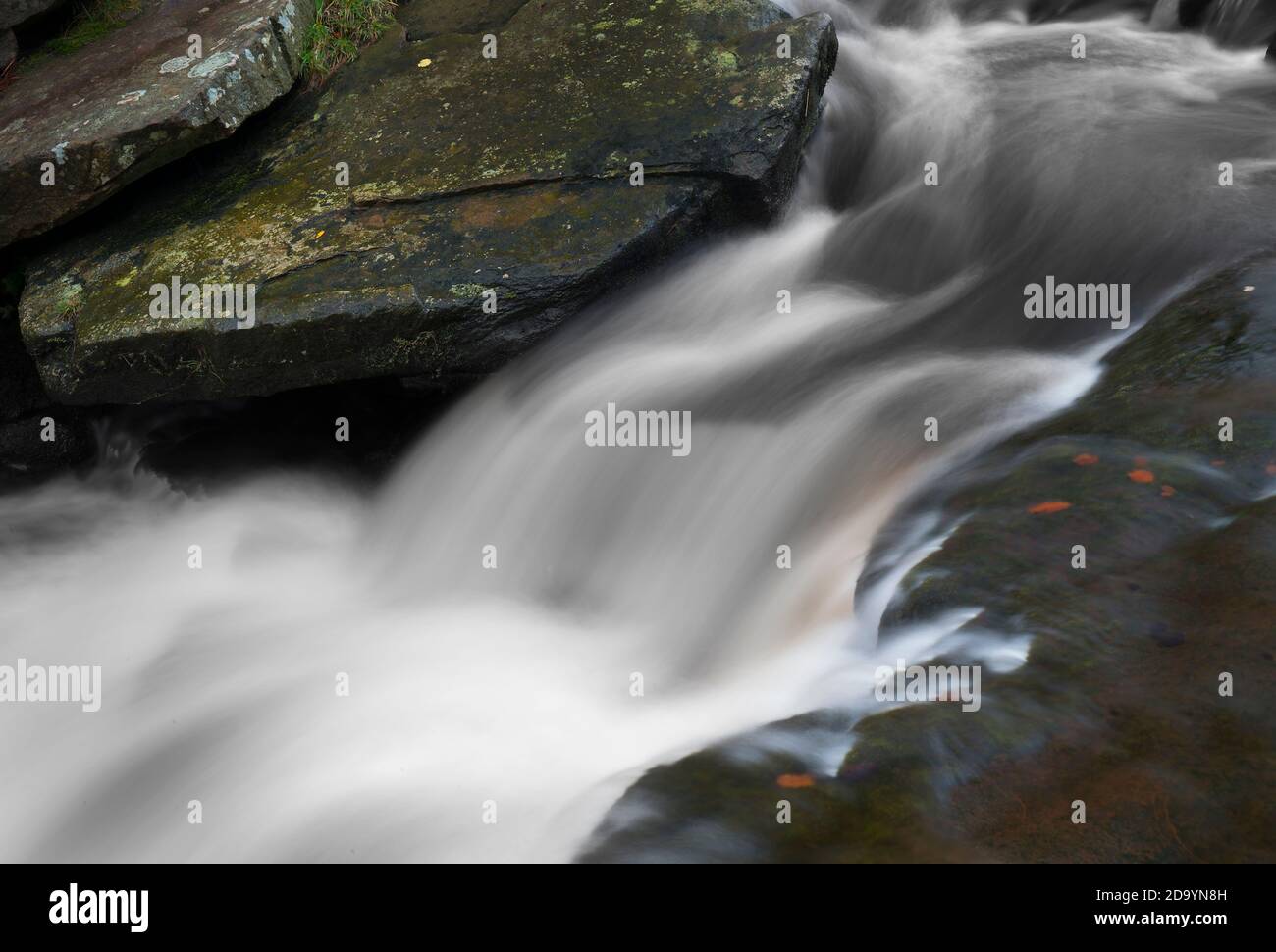 The waterfalls of the River Dane at Three Shires Head, the Peak ...