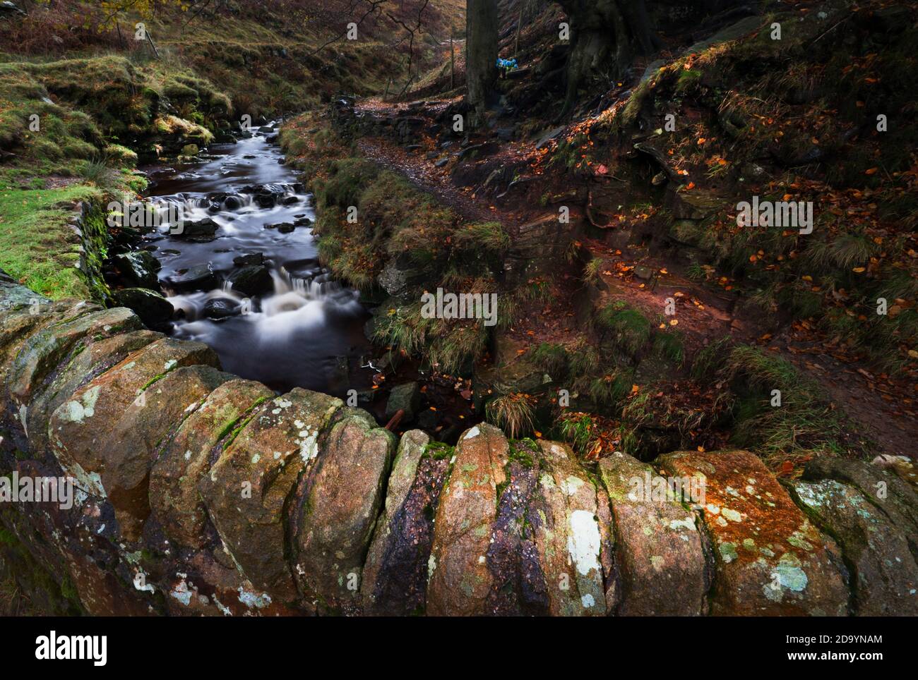 The waterfalls of the River Dane at Three Shires Head, the Peak ...