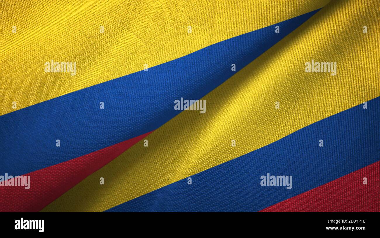 Colombia two flags textile cloth, fabric texture Stock Photo - Alamy