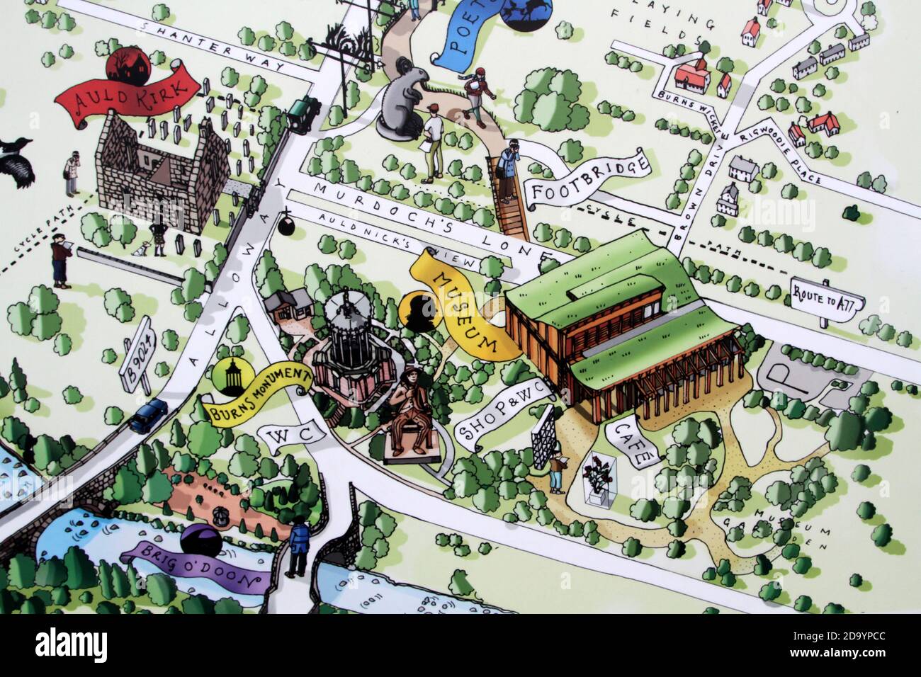 Burns Cottage, Alloway, South Ayrshire, Scotland, UK. The useful map ...