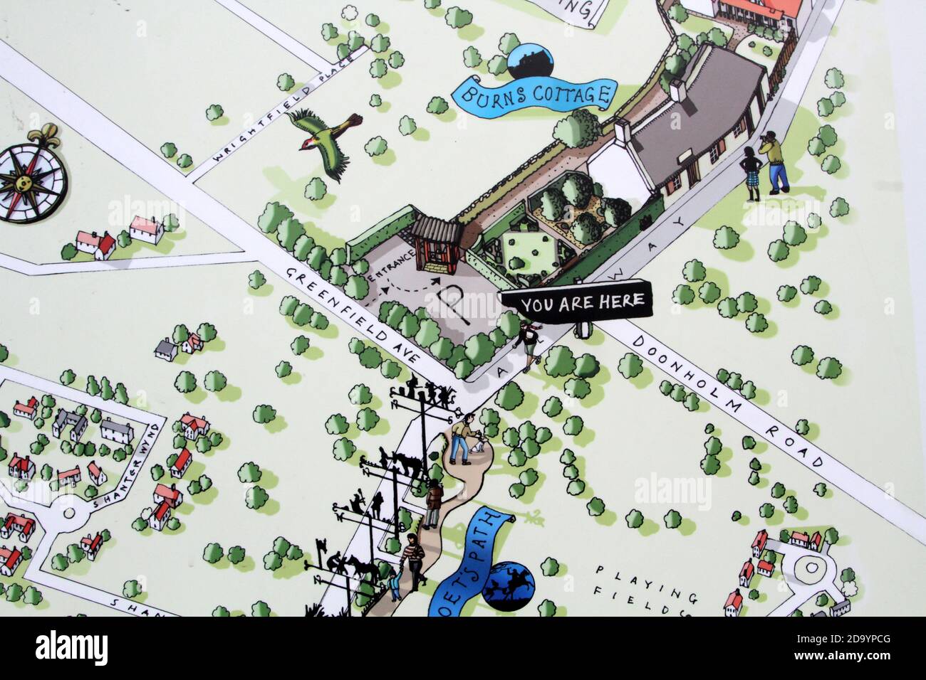 Burns Cottage, Alloway, South Ayrshire, Scotland, UK. The useful map ...