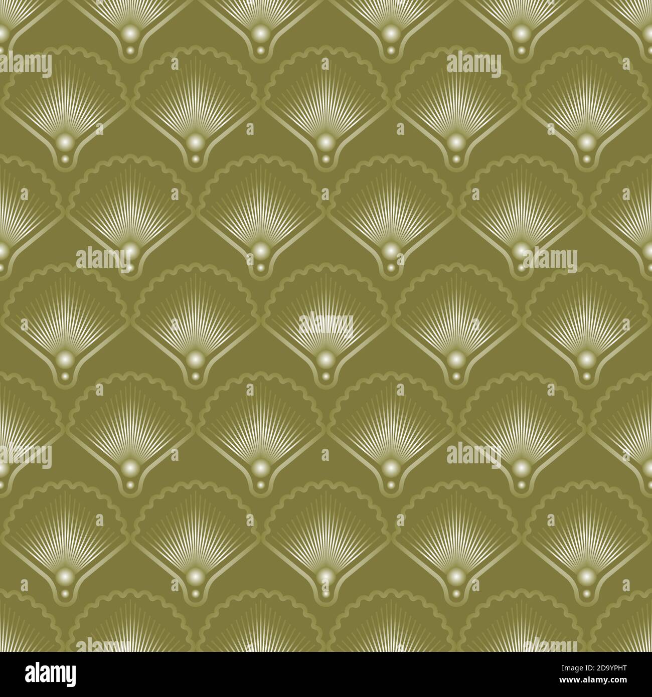 Elegant seamless pattern in art deco style. Background with shells for ...