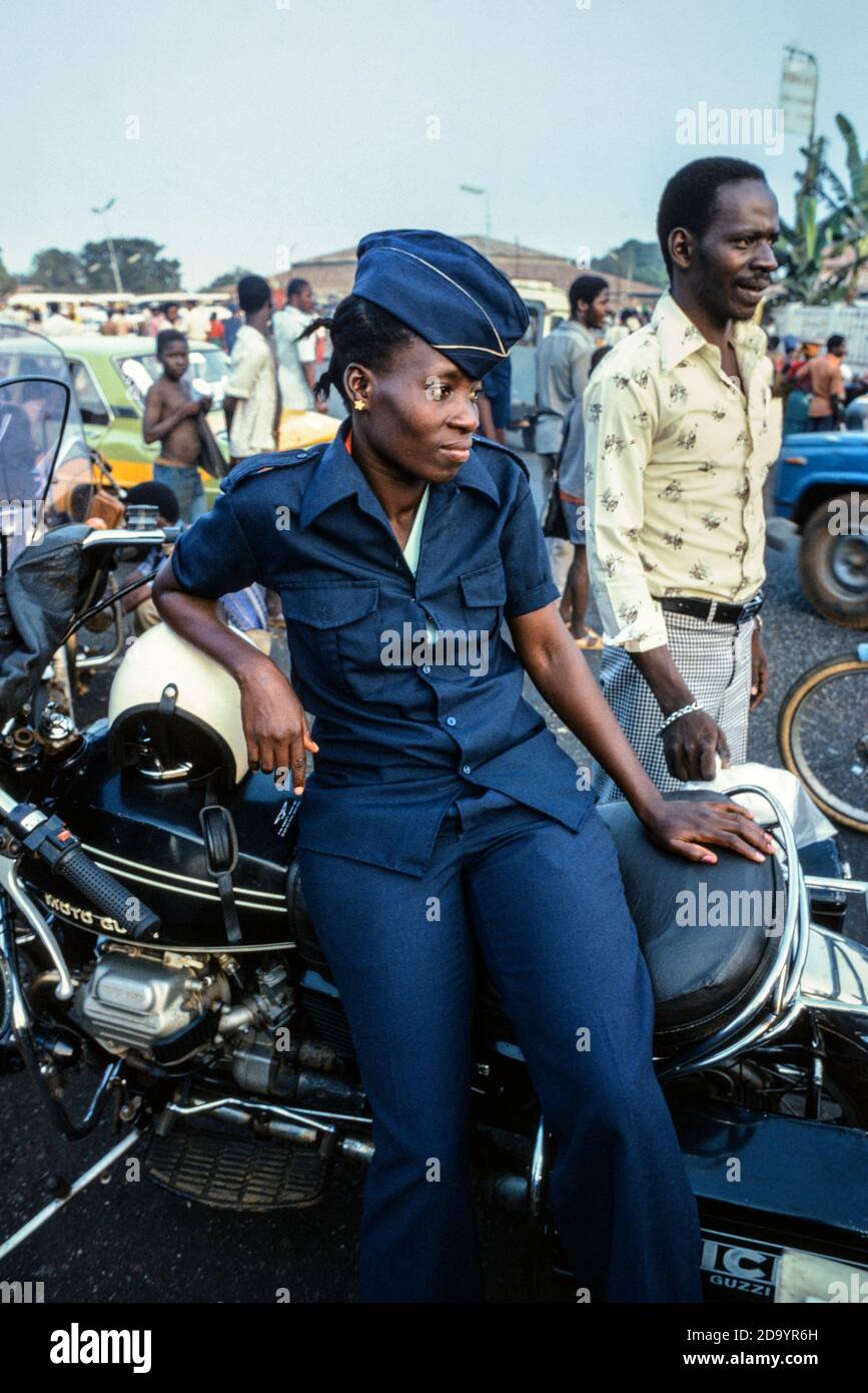 Woman motorcycle police officer Conakry Guinea Stock Photo - Alamy
