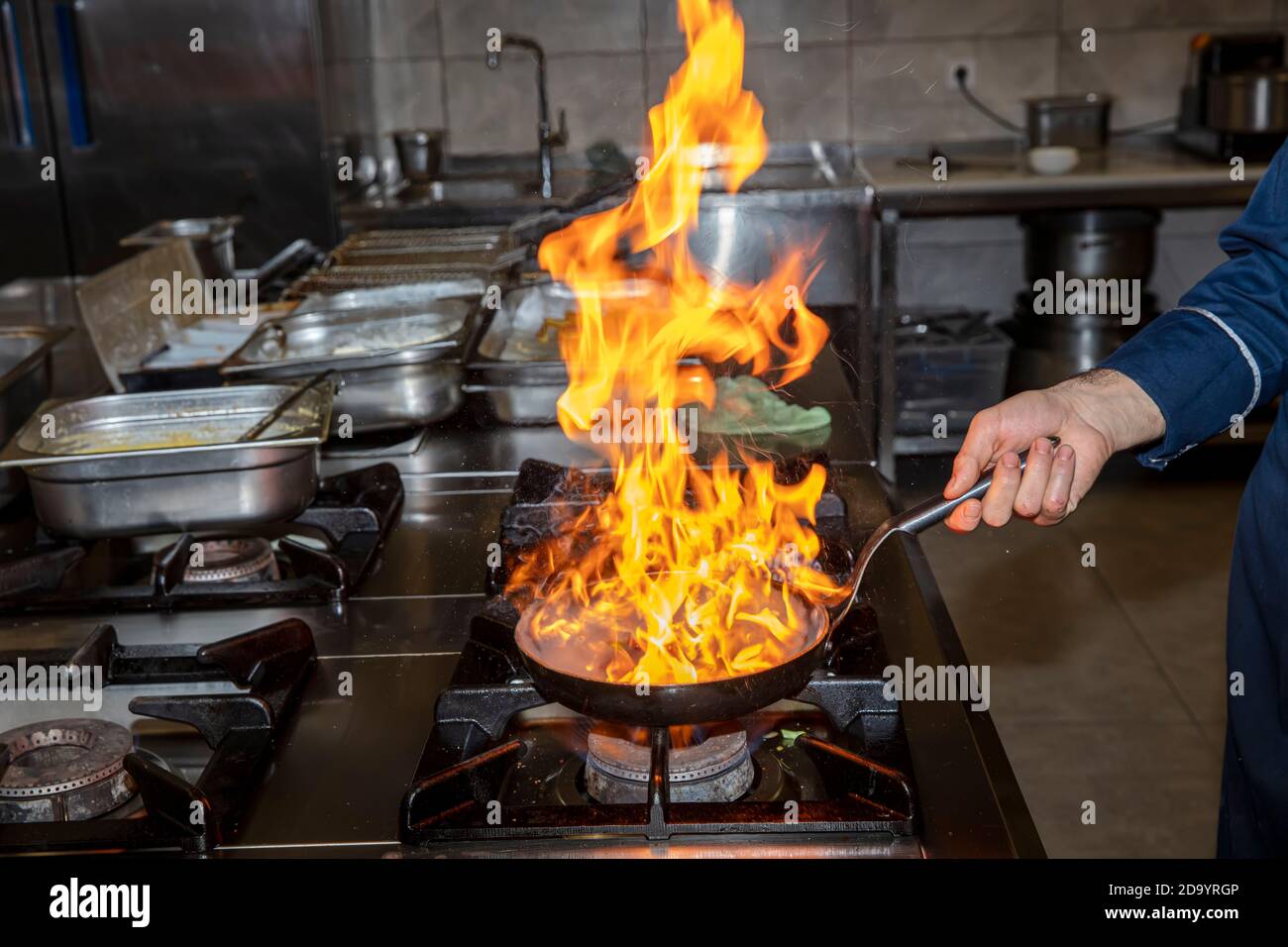 Chef Cooking With Fire