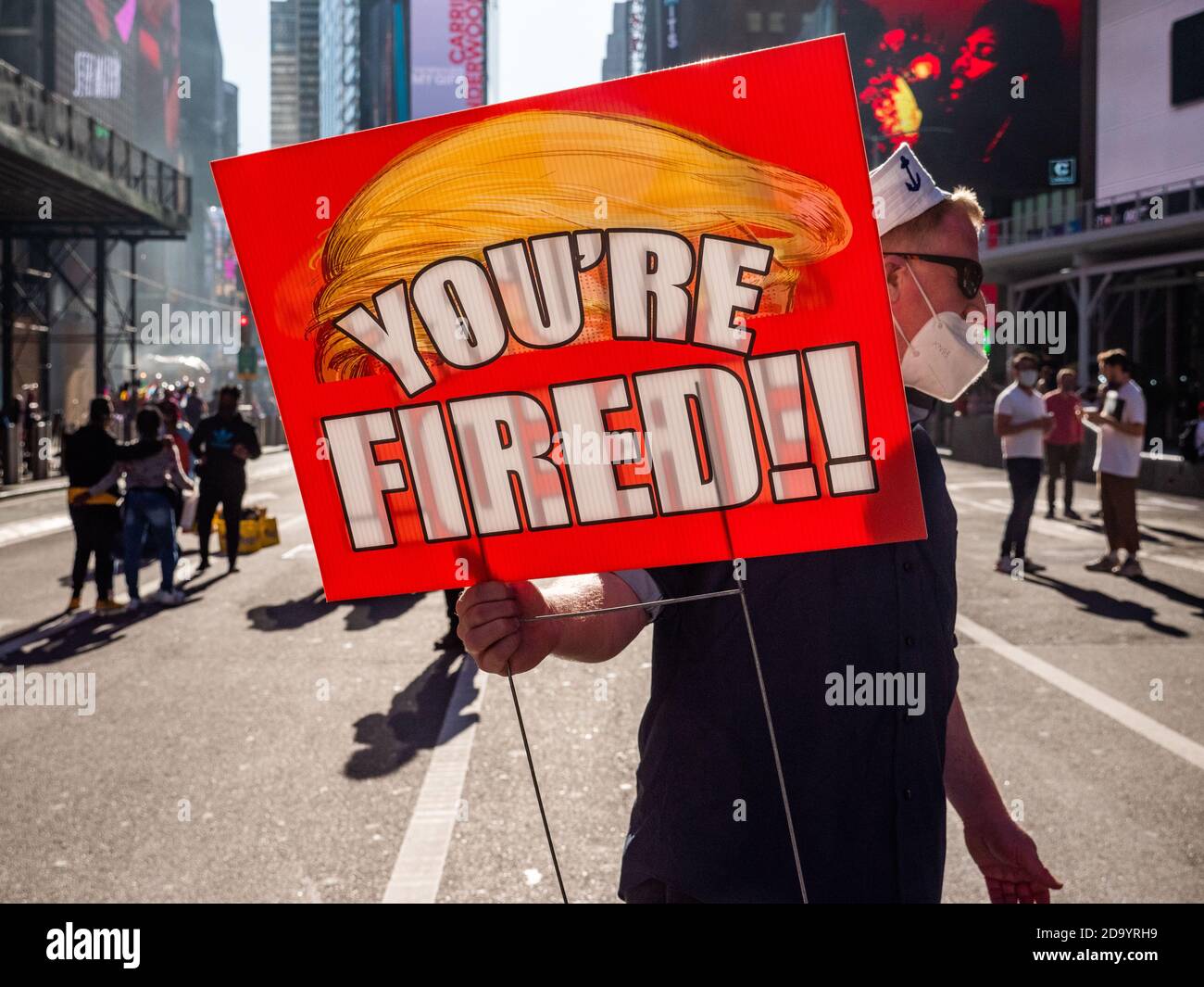 New York, New York, USA. 7th Nov, 2020. Times Square was one of many ...
