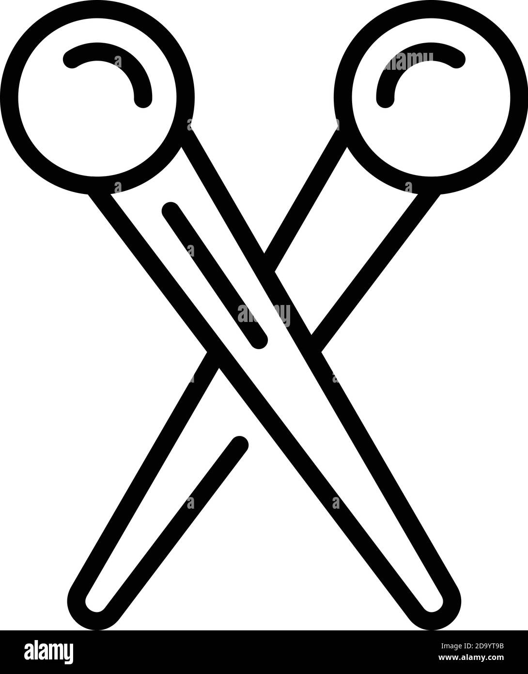 Sew needle icon. Outline sew needle vector icon for web design isolated ...