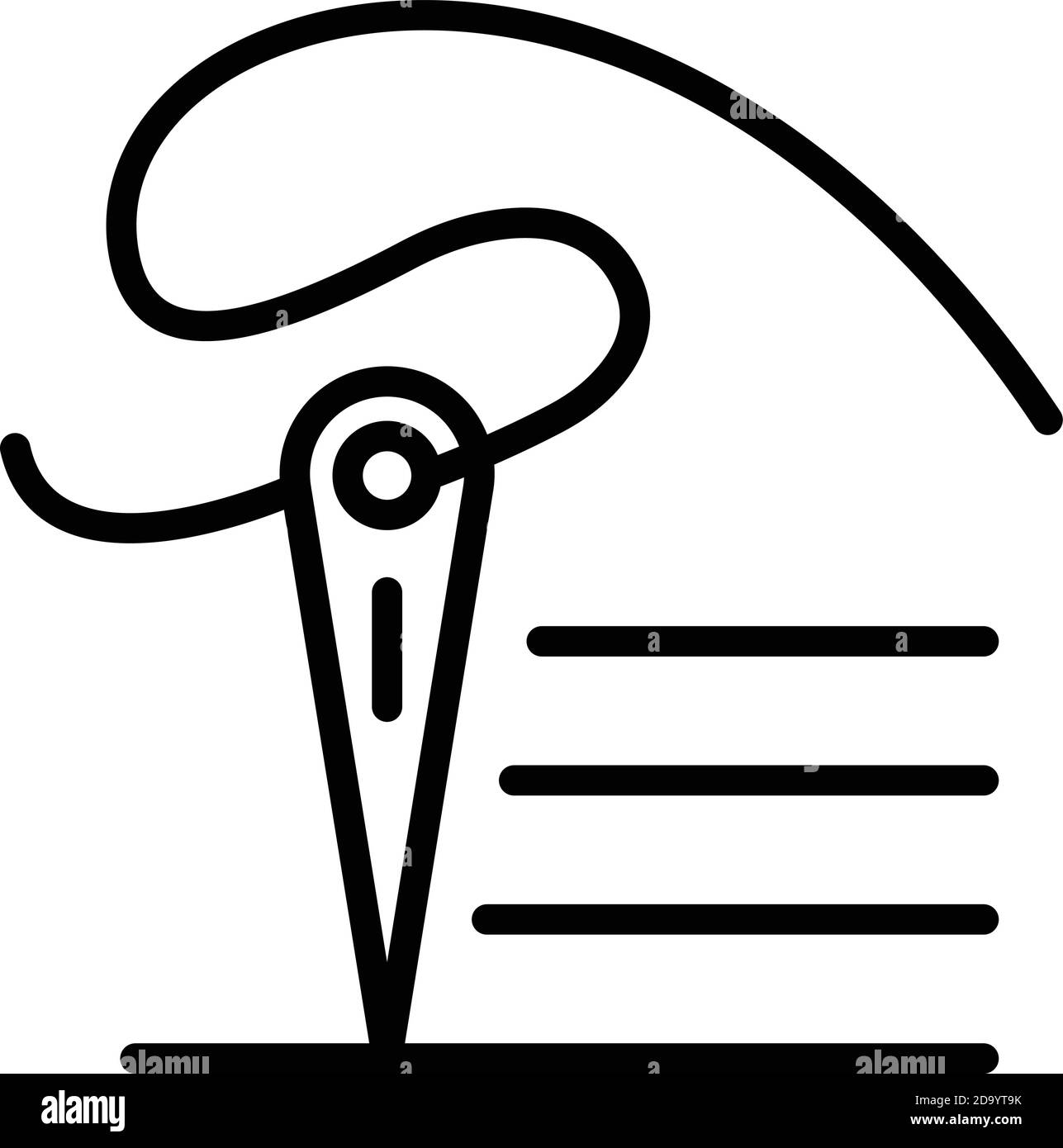 Needle thread icon. Outline needle thread vector icon for web design ...